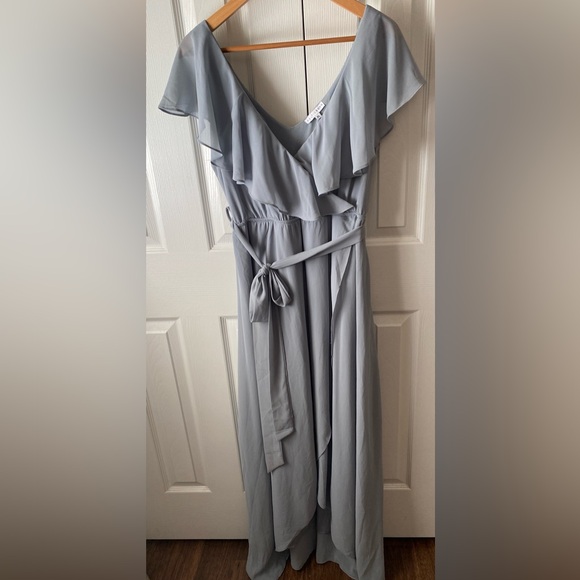 Baltic Born | Dresses | Baltic Brn Katya Light Bluegray Chiffon Ruffle ...